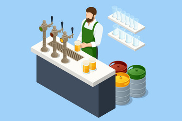 Beer bar counter interior of pub Royalty Free Vector Image