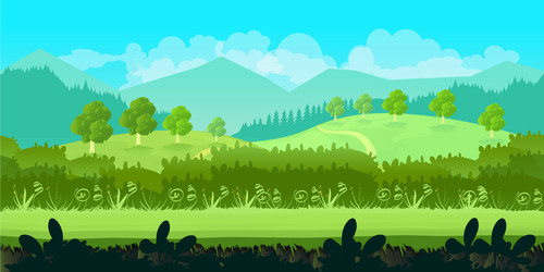 Cartoon seamless landscape background horizontal Vector Image