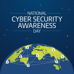Flyers promoting national cybersecurity awareness Vector Image