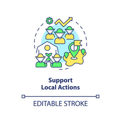 Support local actions blue gradient concept icon Vector Image