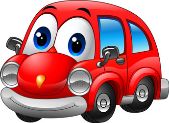 Cartoon funny red car Royalty Free Vector Image