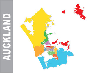 Administrative and political map of auckland Vector Image