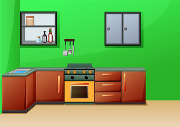 Modern interior kitchen Royalty Free Vector Image