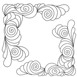 Decorative contour corners with curls and wavy Vector Image