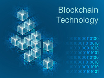 Blockchain concept slider banner design Royalty Free Vector