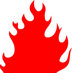 Cartoon-style simple red flame Royalty Free Vector Image