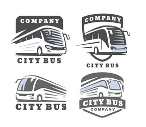 City bus logo on white background Royalty Free Vector Image