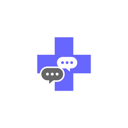 Health chat logo design template plus Royalty Free Vector