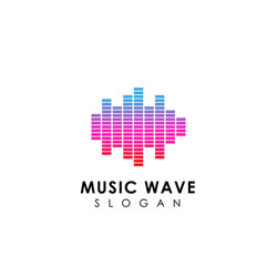 Music tech logo design sound wave icon symbol Vector Image