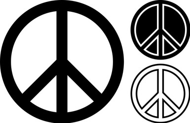 Peace sign silhouette art Royalty Free Vector Image