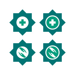 Islamic hospital logo medical care Royalty Free Vector Image