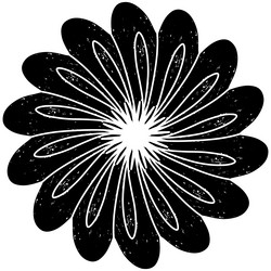 Abstract black spiral design with grunge linocut Vector Image