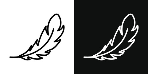 Feather icon set gentle comfort quill symbol Vector Image