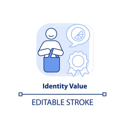 Identity value blue gradient concept icon Vector Image