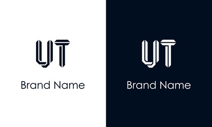 Minimal line art signature letters vt logo Vector Image