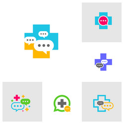 Health chat logo design template plus Royalty Free Vector