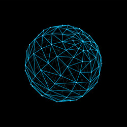 Abstract 3d mesh sphere dots connected Royalty Free Vector