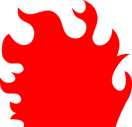 Cartoon-style simple red flame Royalty Free Vector Image