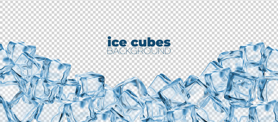 Realistic ice cubes background crystal ice blocks Vector Image