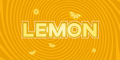 Lemon text effect with creative background Vector Image