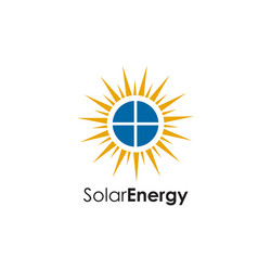 Solar energy logo design template Royalty Free Vector Image