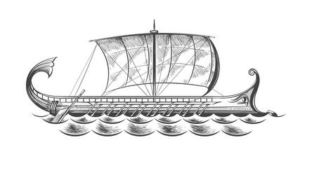 Greek ship Royalty Free Vector Image - VectorStock