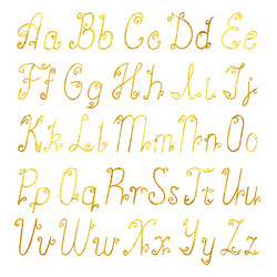 Golden glitter alphabet gold font letters Vector Image