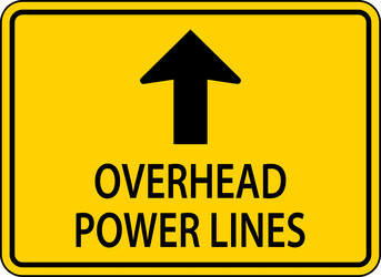 Warning sign overhead electric power lines Vector Image