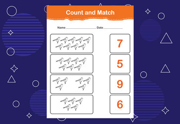 Count and match with the correct number matching Vector Image