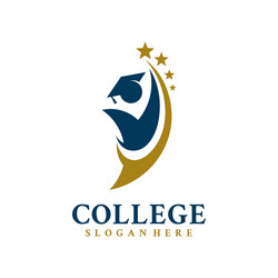 Graduate hat and college student logo education Vector Image