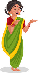 Indian marathi woman cartoon Royalty Free Vector Image