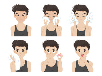Man clean face Royalty Free Vector Image - VectorStock