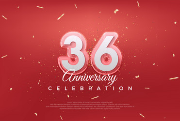 Strong design for 36th anniversary celebration Vector Image