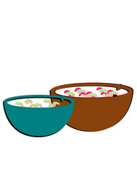 Traditional bowl of raw farm fresh meal dish Vector Image