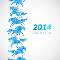 Seamless border of running horses Royalty Free Vector Image