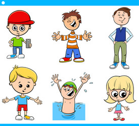 Cartoon characters activities Royalty Free Vector Image