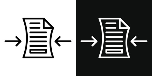 File compressor icon set reduce data and size Vector Image