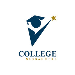 Graduate hat and college student logo education Vector Image