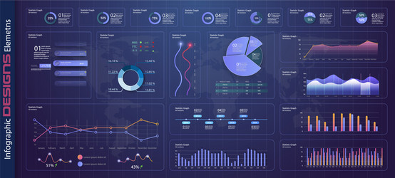 Infographic dashboard template data screen Vector Image