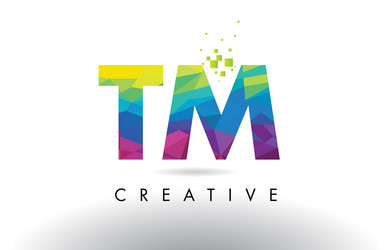 Tm t m letter modern logo design with yellow Vector Image