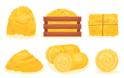 Bales of hay set Royalty Free Vector Image - VectorStock