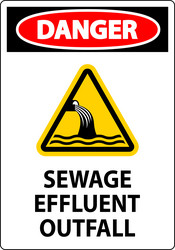 Water safety sign warning - sewage effluent Vector Image