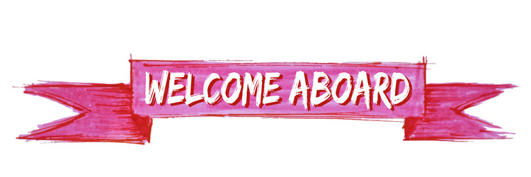 Welcome aboard sticker welcome aboard label Vector Image