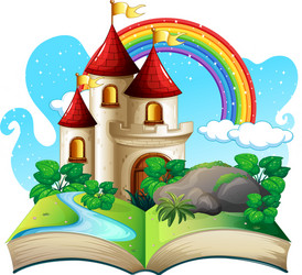 3d pop up book with little princess theme Vector Image