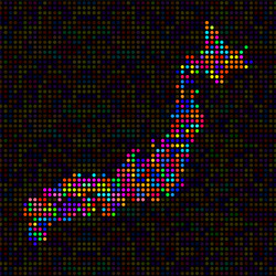 Pixel map of japan with the flag Royalty Free Vector Image