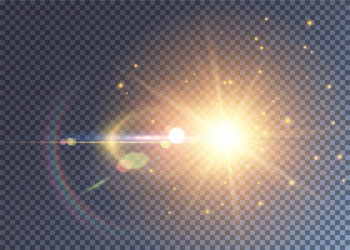 Colorful magical sun light with halo effect Vector Image