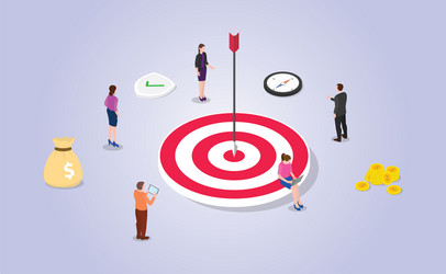 Working with big target arrow business Royalty Free Vector