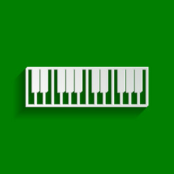 Piano keyboard sign green 3d icon Royalty Free Vector Image