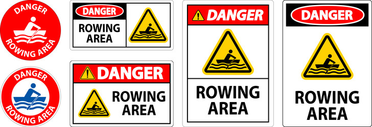 Water safety sign warning - submerged objects Vector Image