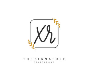 Xr initial letter handwriting and signature logo Vector Image